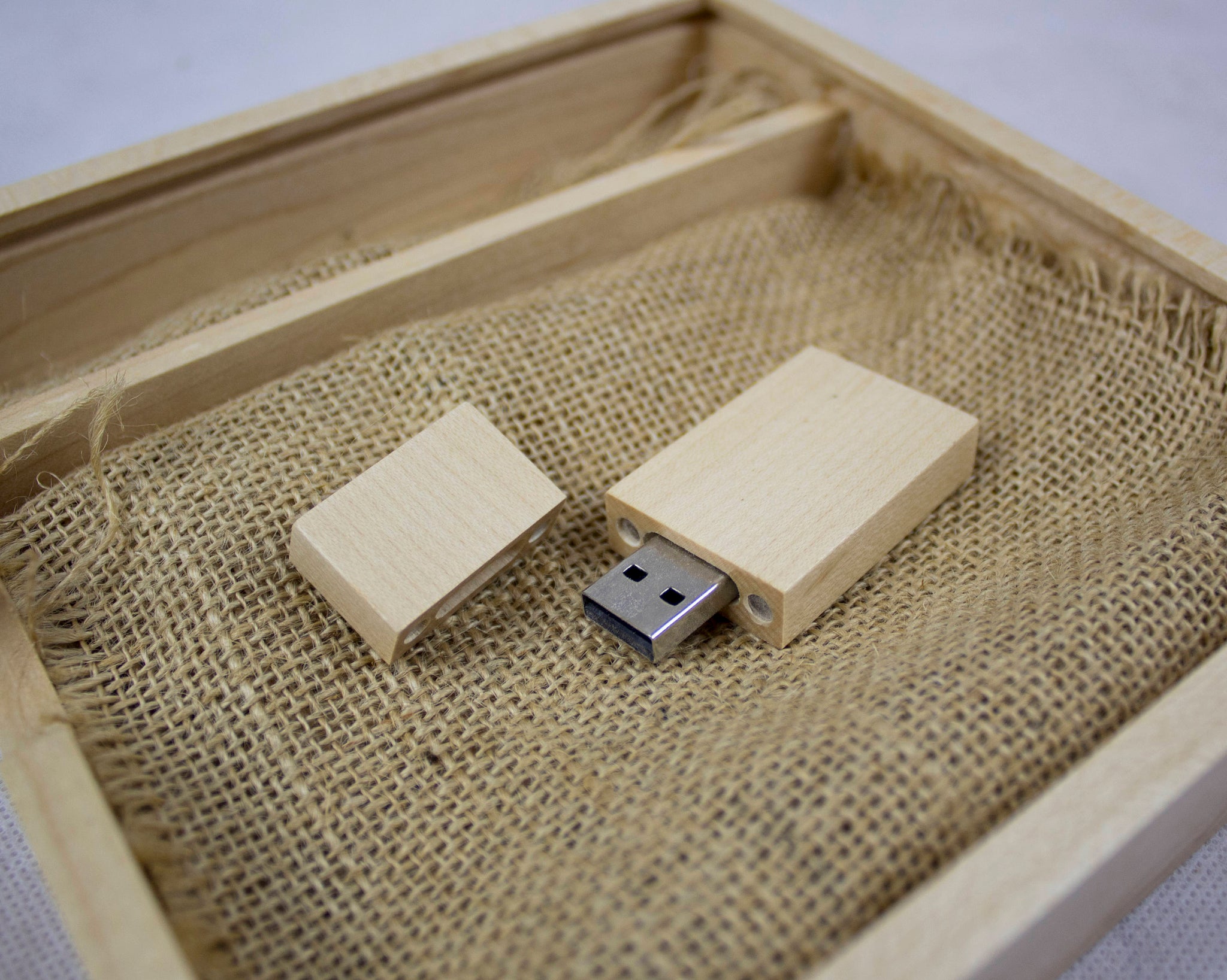 Personalised Wooden USB & Box with additional compartment, Laser Engra ...