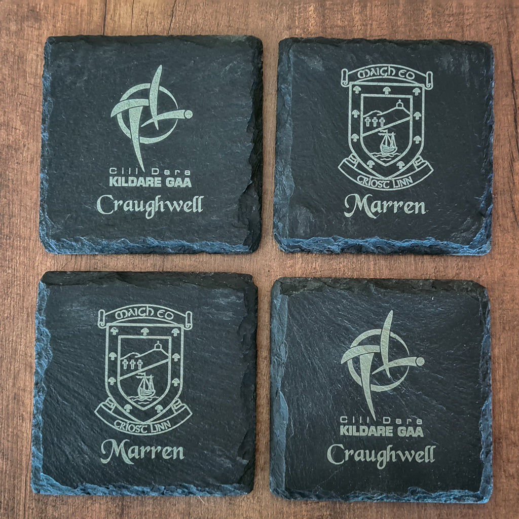 Fully Personalised Slate Coaster, Custom Laser Engraved ANY Logo Or Te ...